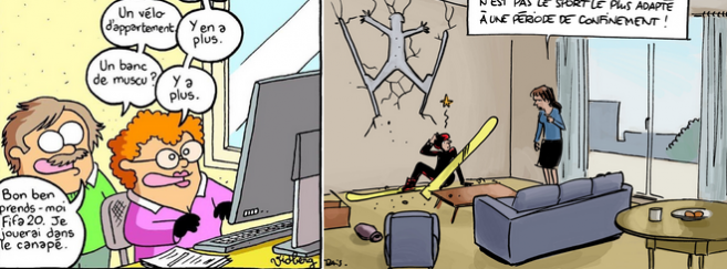 Le sport pendant le confinement, une vision humoristique | Acuité